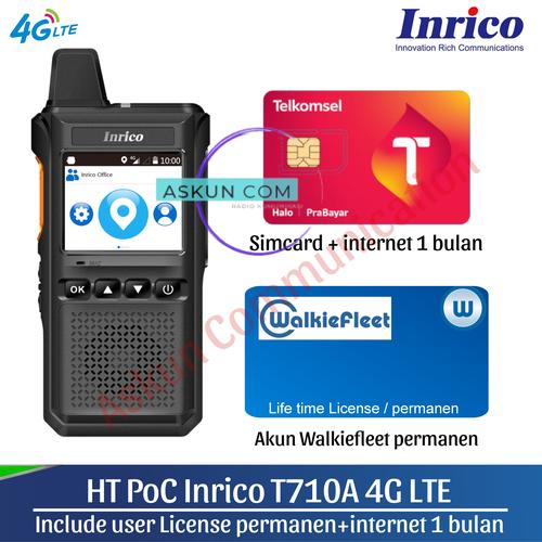 Jual HT PoC Inrico T710A 4G LTE + Walkiefleet permanen + internet 1 ...