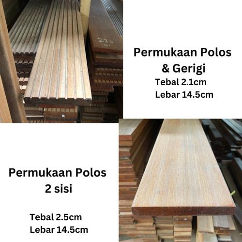 Jual Papan Kayu Pagar / Lantai Decking Bengkirai Lebar 145mm Polos 2 ...