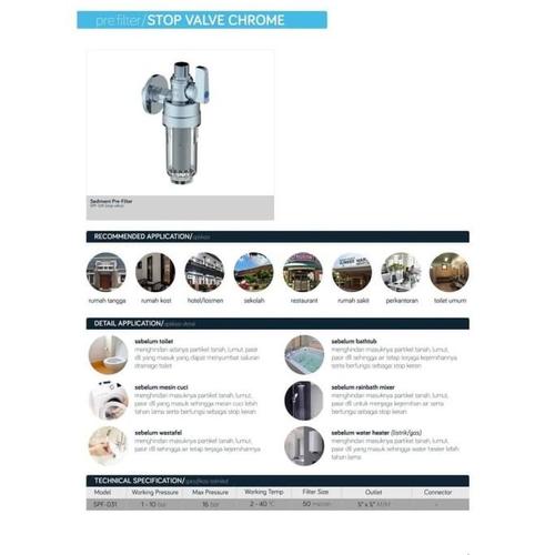 Jual Produk Baru Filter Air Sediment (Sediment Pre-Filter/Stop Valve ...