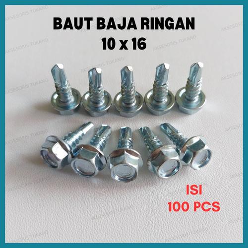 Jual Baut Rangka Baja Ringan 10x16 Isi 100 Pcs Skrup Sekrup Roofing 10 x 16 - Kota Medan ...