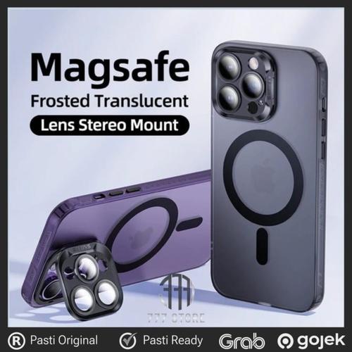 Jual IPHONE 14 13 PRO MAX PLUS CASE MAGSAFE MAGNETIC LENS STAND HARD ...