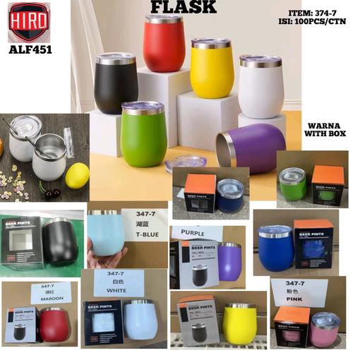 Jual gelas thermos flash indihe kode 374-7 satuan promosi hitam / putih ...