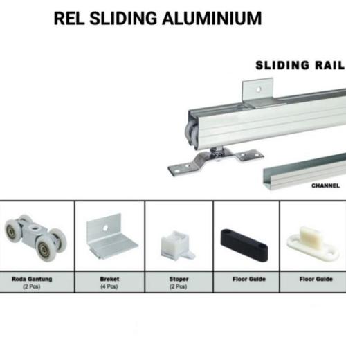 Jual Rel Pintu Geser/Sliding Rail Aluminium D4/J4 Panjang 2.1 meter Komplit - Jakarta Timur ...