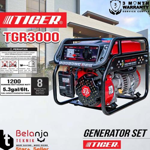 Jual Tiger Generator Set Bensin TGR 3000 1200 Watt Genset Recoil ...