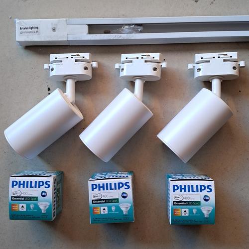 Jual Philips LAMPU track light set artalux sorot LED 4.5W berikut rel ...