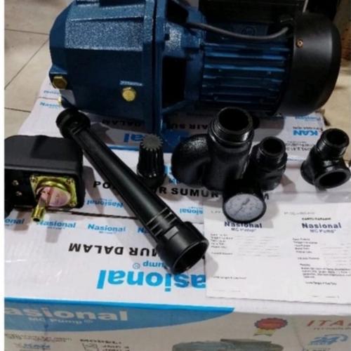 Jual mesin pompa air listrik jetpump nasional mc - 1 set komplit (jet ...
