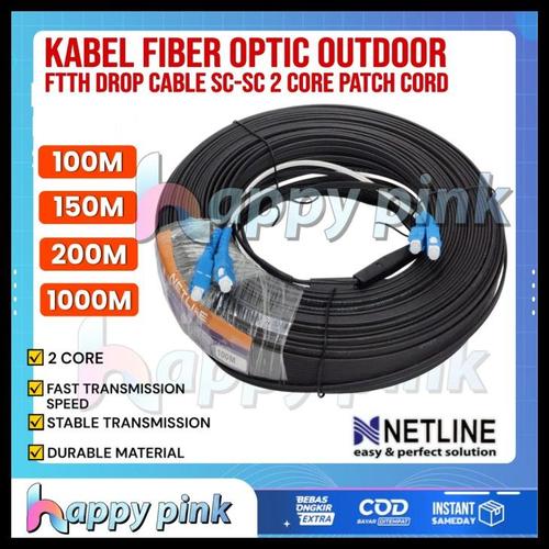 Jual Netline Kabel Fiber Optik Fo Sc 2 Core Precon Ftth 100 150 200 ...