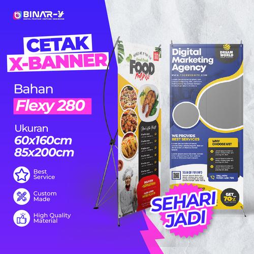 Jual Cetak X-Banner Flexy 280gr Hires - 60 x 160 cm - Jakarta Selatan - Binary Digital Printing ...