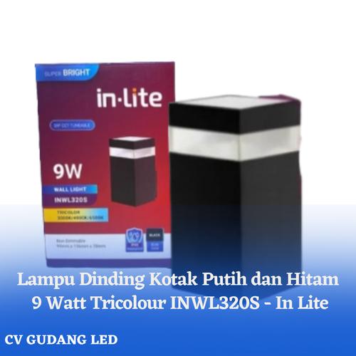 Jual Lampu Dinding Kotak Putih dan Hitam 9 Watt Tricolour INWL320S In ...