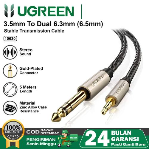 Jual UGREEN Kabel Aux Jack 3.5mm To 6.35mm 6.5mm Audio TRS Stereo 10625 1M - 1M 10625 - Kota ...