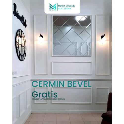 Jual Kaca Cermin BEVEL Dekorasi Dinding Moulding Ruang Tamu Ukuran ...
