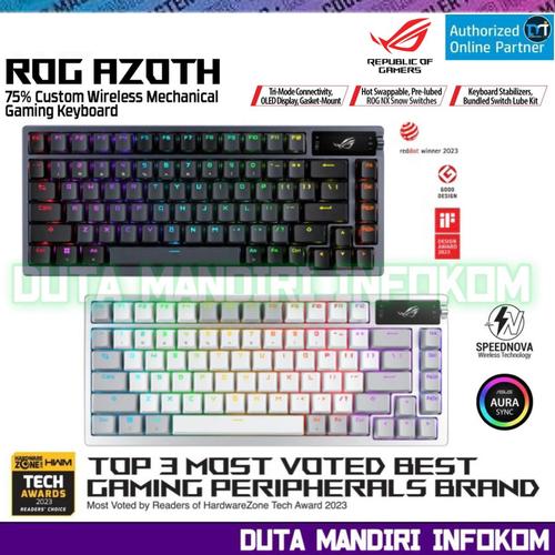 Promo ASUS ROG Azoth - 75% Wireless DIY Custom Gaming Keyboard OLED ...
