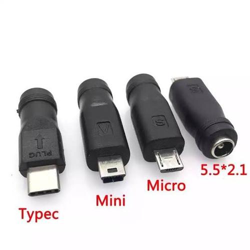 Jual Jack DC 5.5mm x 2.1mm to USB Micro / USB Type C / USB Mini Adapter ...