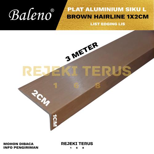 Jual Plat Siku Aluminium L Brown HL 1 x 2 cm List Edging Lis Lemari ...