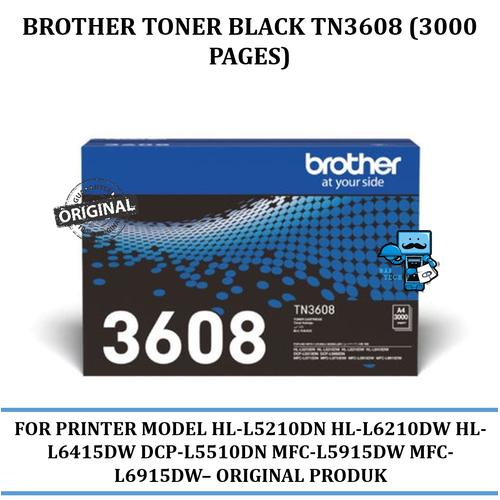 Jual Brother Toner Black TN3608 (3000 Pages) - Original Produk ...