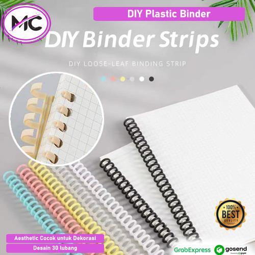 Jual Binder Plastik Spiral Ring DIY Plastic Binder 30 Lubang Kertas ...