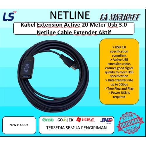 Jual Kabel Extension Active 20 Meter Usb 3.0 Netline Cable Extender ...
