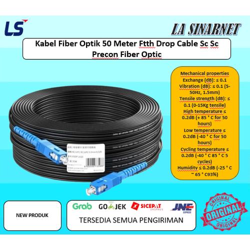 Jual Kabel Fiber Optik 50 Meter Ftth Drop Cable Sc Precon Fiber Optic ...