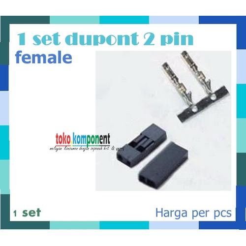 Jual 2P dupont jumper wire female housing pin connector pitch 254mm ...