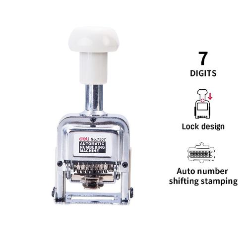 Jual MESIN CAP STEMPEL NOMOR OTOMATIS 7 DIGIT DELI 7507 NUMBERING ...