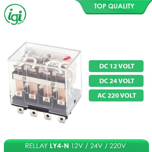 Jual RELAY LY4 12V / RELAY LY4N 24V / RELAY LY4-N 220V 14 PIN - SOCKET ...