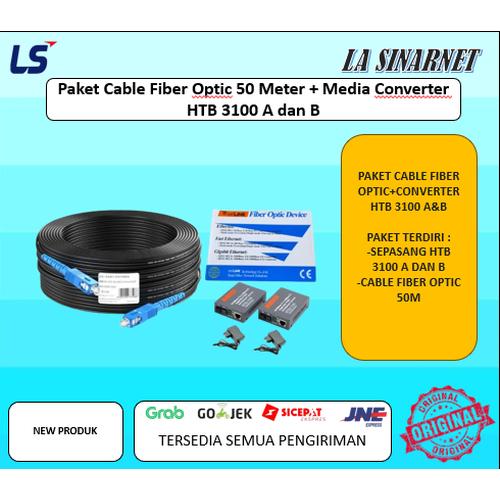 Jual Paket Cable Fiber Optic 50 Meter + Media Converter HTB 3100 A dan ...