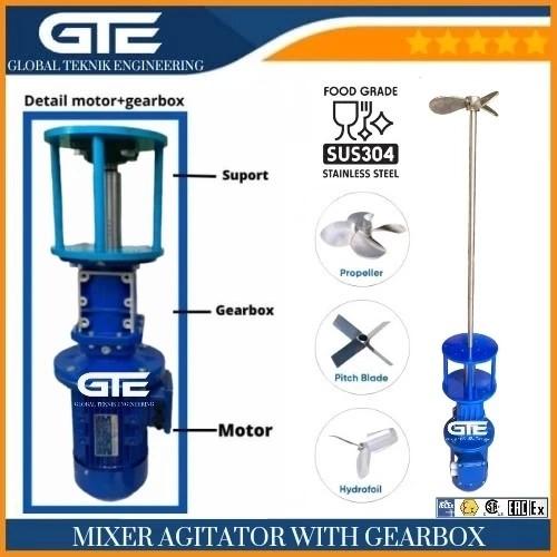 Jual Mixer agitator kimia SS304 1,5KW 2HP 380V 4P Satu Set With Gear ...