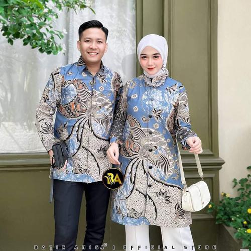 Jual Couple baju batik pria dan wanita motif biru muda - Jakarta Pusat ...