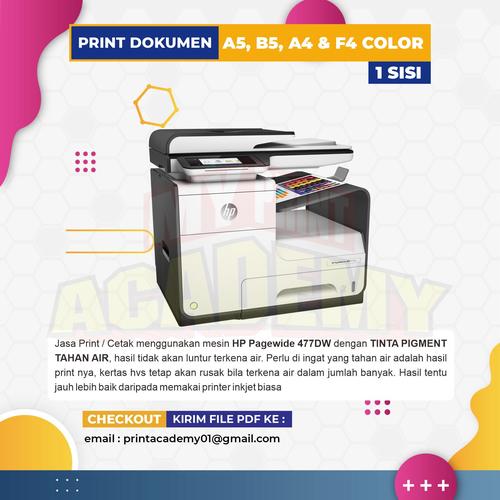 Jual PRINT DOKUMEN CETAK DOKUMEN 1 SISI WARNA TAHAN AIR A5 A4 B5 F4 - A4, HVS 75gsm - Kota ...