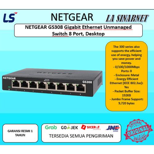 Jual NETGEAR GS308 Gigabit Ethernet Unmanaged Switch 8 Port, Desktop ...