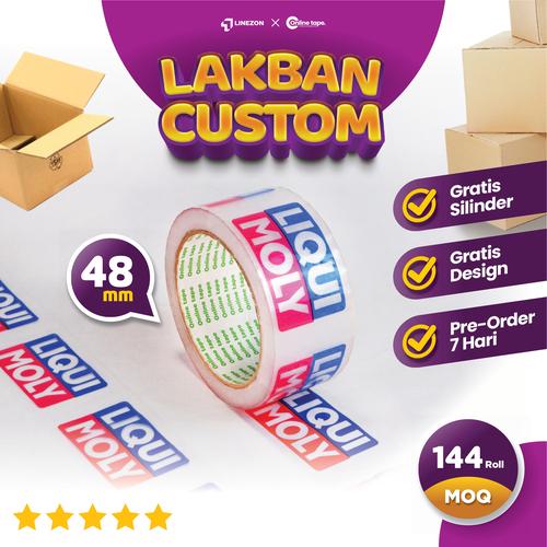 Jual Cetak Lakban Custom Printing 80 YARD 2 Warna / Min 100 Roll ...