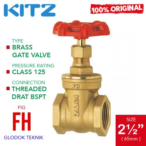 Jual KITZ Stop Kran Gate Valve 2 1/2" KITZ Class 125 WOG Brass / Stop ...