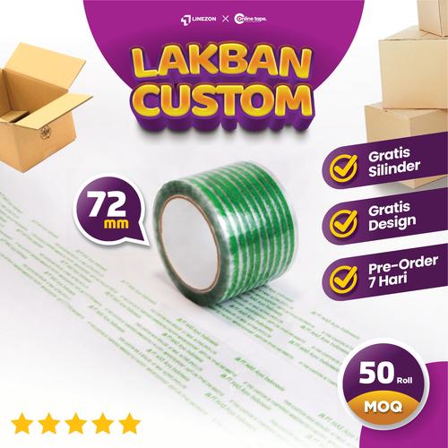 Jual Custom lakban Printing 72 mm 90 Yard ECO 1 Warna / cetak lakban ...