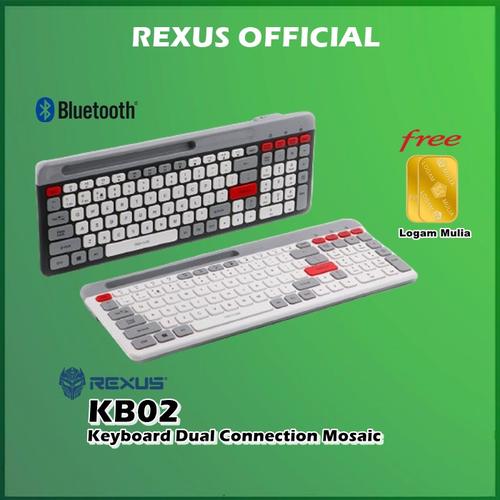 Jual Rexus KB02 Wireless Keyboard Dual Connection Mosaic KB-02 - White - Jakarta Barat ...