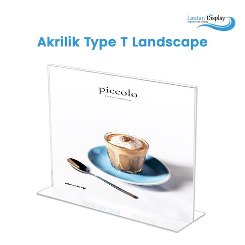 Promo Standing Akrilik Brosur Tent Card Acrylic Type T Landscape A4 2mm ...