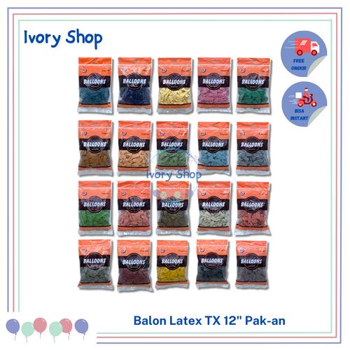 Jual Balon Latex 12 inch TX BALLOONS vintage matcha / navy / grey ...