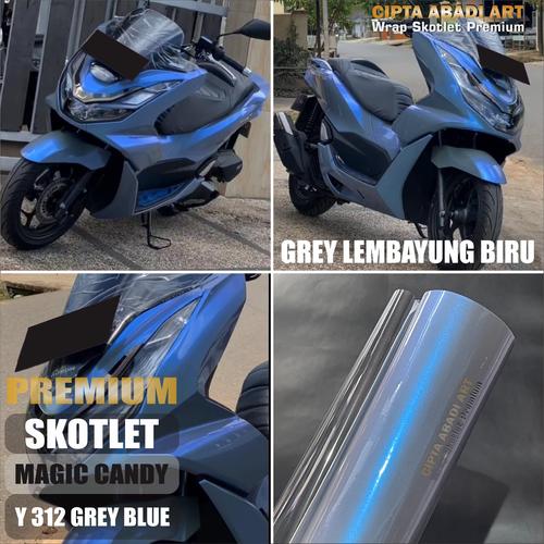 Promo Stiker Skotlet Motor Putih Silver Lembayung Magic Candy ...