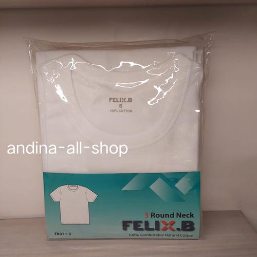 Jual FELIX.B Kaos Dalam berlengan kerah bulat 100% cotton,1pack/isi3 ...