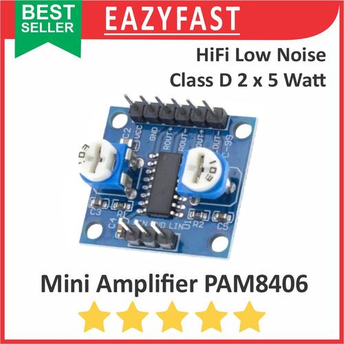 Jual Modul Mini Amplifier PAM8406 PAM 8406 Chip Ampli Stereo HiFi 5W ...