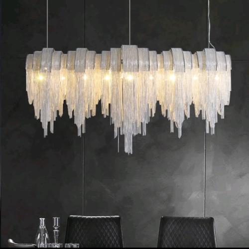 Jual Lampu gantung hias modern mewah led Rumbai aluminium baja tahan ...