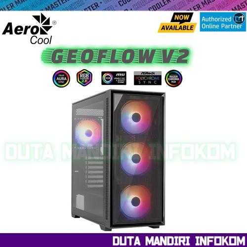 Jual AeroCool GEOFLOW V2 - ARGB Tempered Glass Mid tower ATX Gaming ...