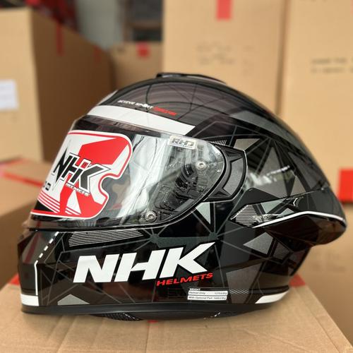 Jual NHK MARK 1 TRIANGLE - BLACK SILVER GLOSSY - SINGLE VISOR - L ...