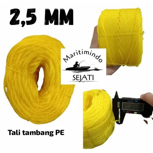 Jual Tali Tambang Warna Tali Tambang Pe 1 Mm 15 Mm 2mm 25mm 25mm Hitam Kab Tangerang