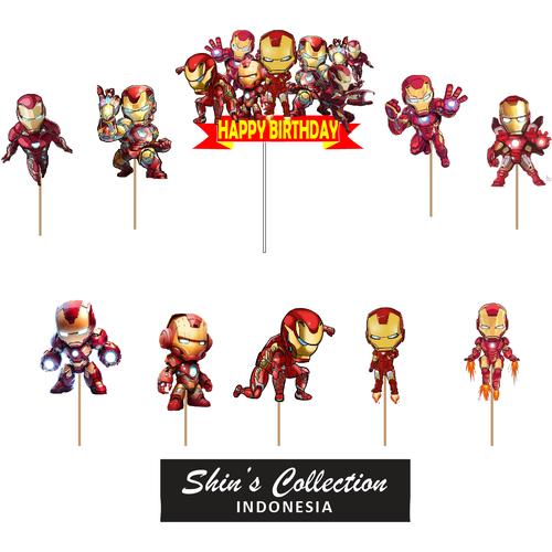 Jual Cake topper Ironman Chibi NEW isi 10 pcs - Kab. Banyumas - shin ...