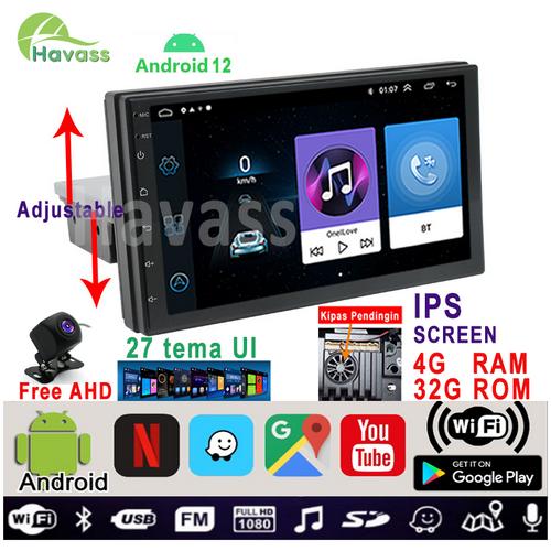 Jual 【Ada Kipas Pendingin】Universal 4G+32G Single Din Android 12 Head Unit 7/9 Inch IPS Screen ...