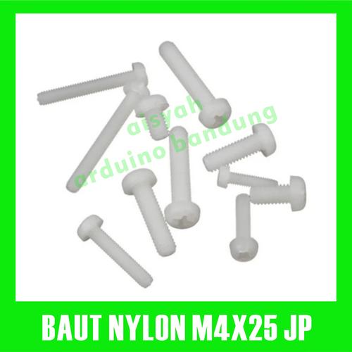 Promo Baut Nilon M4x25 Putih Round Head Screw Bolt JP Plastik Nylon ...