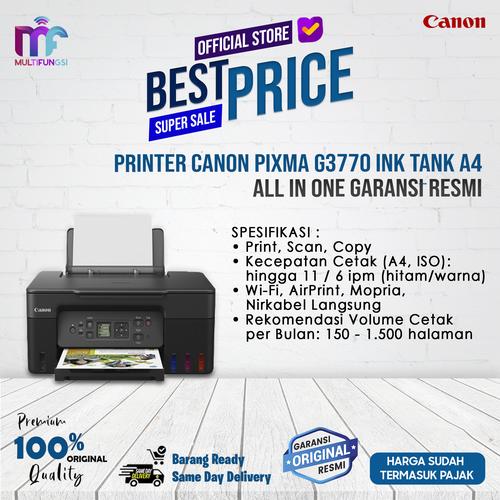 Promo Printer Canon PIXMA G3770 Ink Tank A4 All In One Garansi Resmi ...