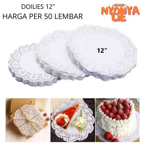 Jual 12 inchi 50 Lbr Doilies Paper Kertas Renda Tatakan Alas Toples ...