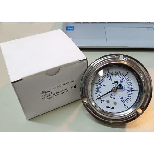 Jual Pressure Gauge Skun 10 MPa, 100 bar, Sz. 2,5 Inchi; Model Payung ...