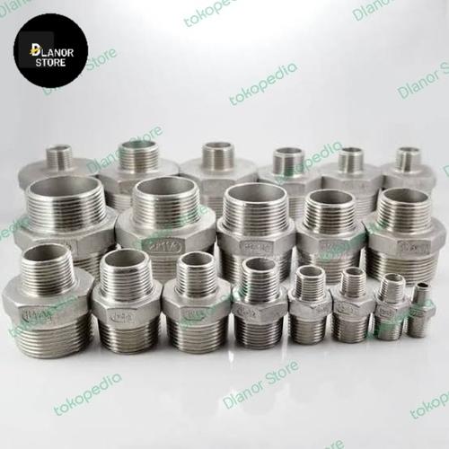 Jual Double Nepel Reducer Stainless SS304/Nipple Reducer SS304 1/2, 3/8 - 3/8 x 1/4 Inch ...